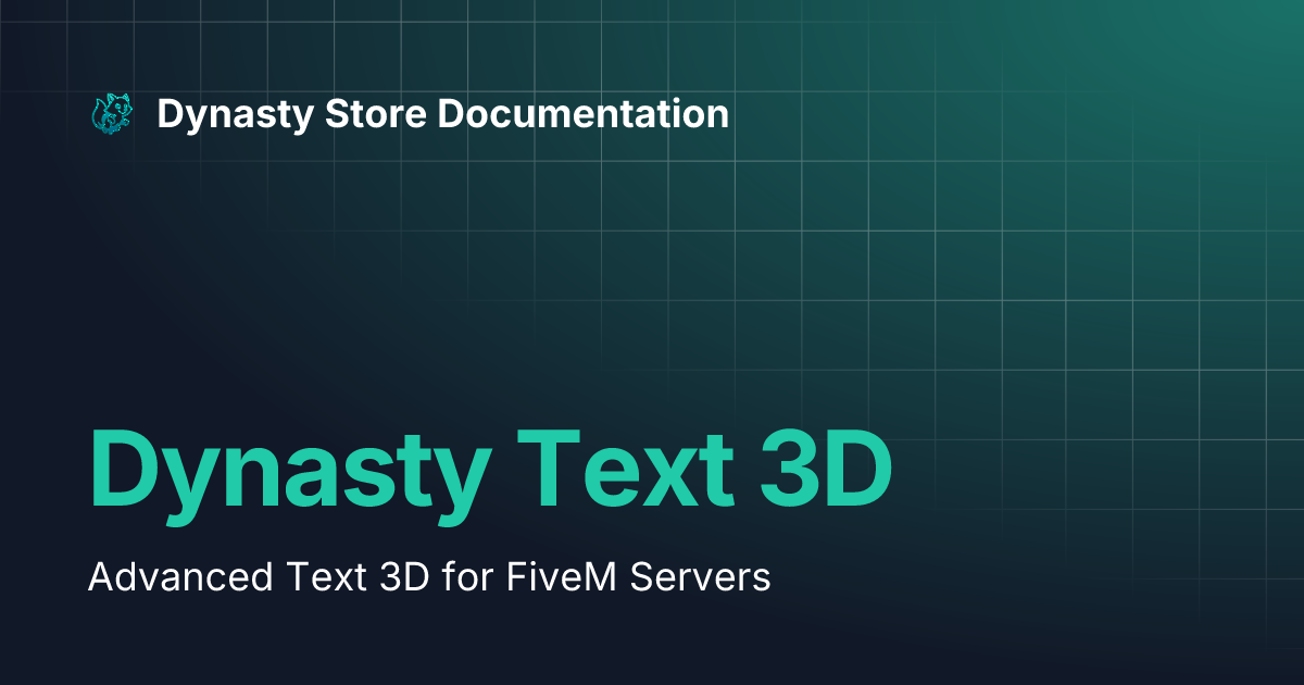 Dynasty Text 3D [STANDALONE [PAID] - Page 4 - FiveM Releases - Cfx.re Community